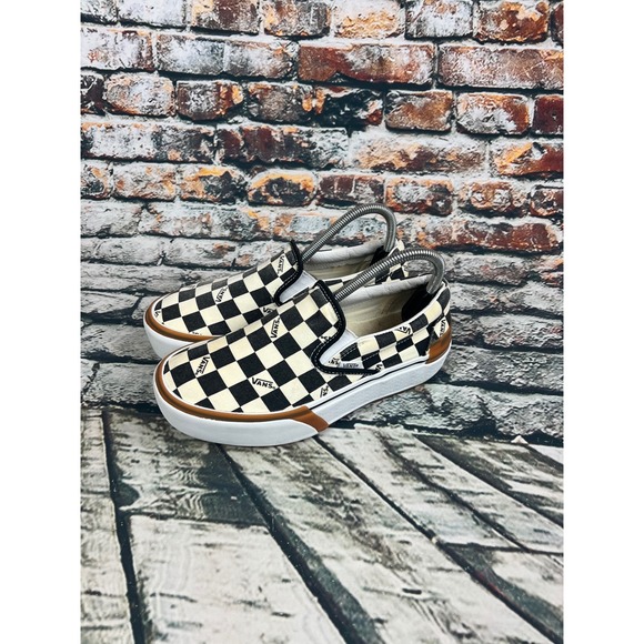 Vans | Shoes | Vans Slipon Checkerboard Stacked Platform Sneakers Black ...